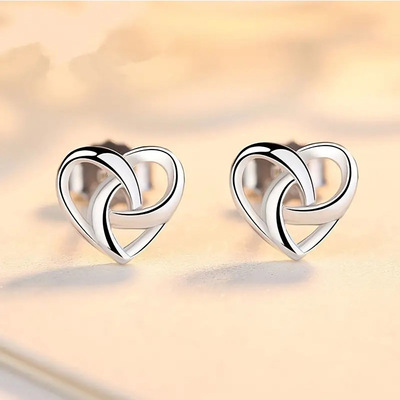 Love Interwoven Exquisite Earrings Korean Version Of