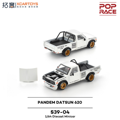 拓意 POPRACE 1/64 达特桑DATSUN 620火箭兔 白 合金汽车模型