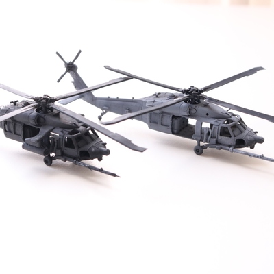 3D打印1比144美国黑鹰MH60直升机静态摆件上色成品军事仿真模型
