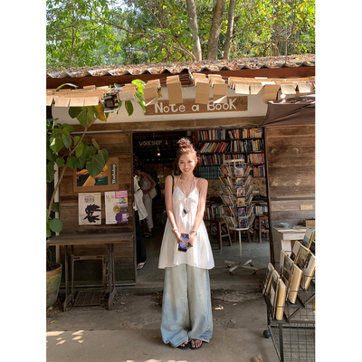 NanaByNana【仲夏夜之梦】v领挂脖连衣裙女夏荃棉小众显瘦a字短裙