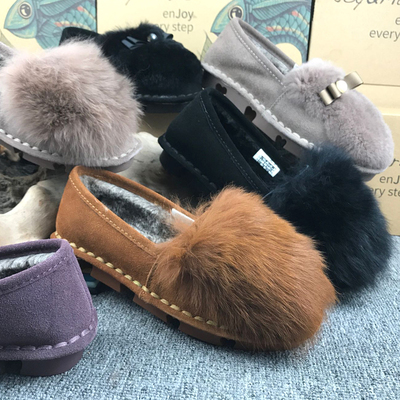 jm快乐玛丽棉鞋冬款女一脚蹬休闲