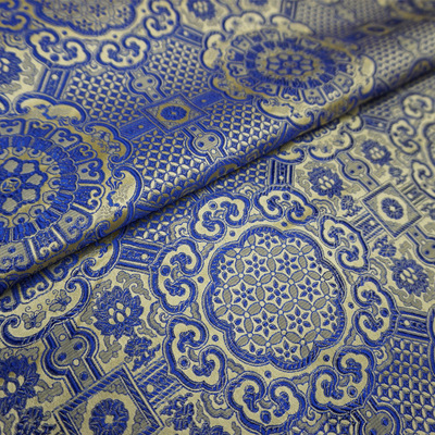 金底宝相花纹中式风丝绸织锦缎