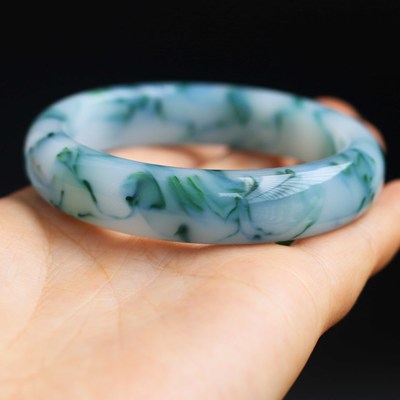 手镯新疆和田飘花正品包邮戈壁玉