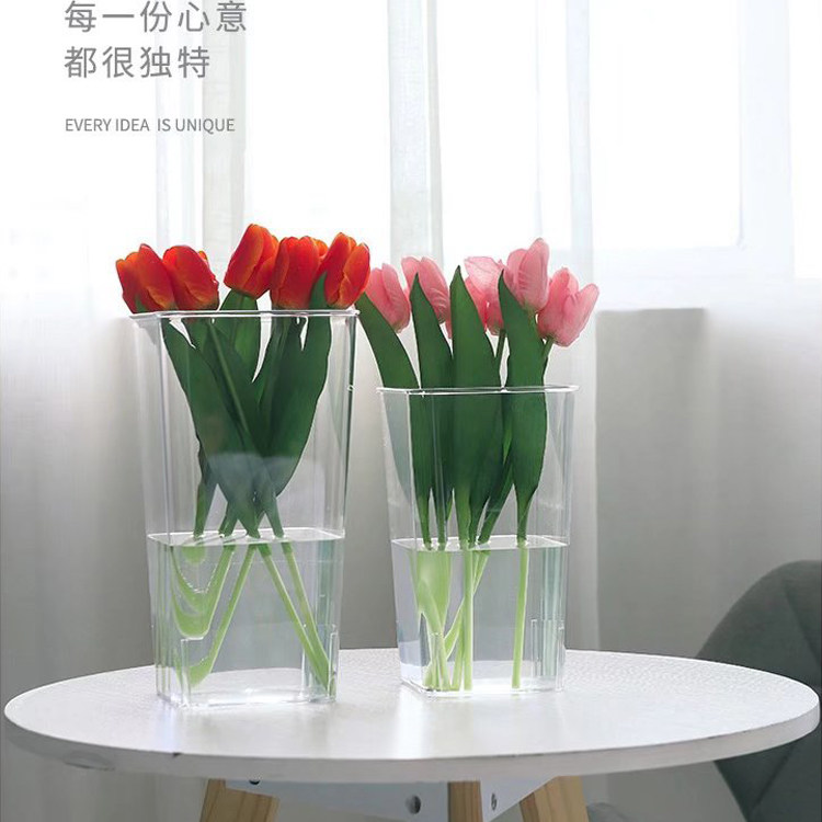 亚克力新款其他透明醒花桶塑料深水养花桶花瓶插花花店用品