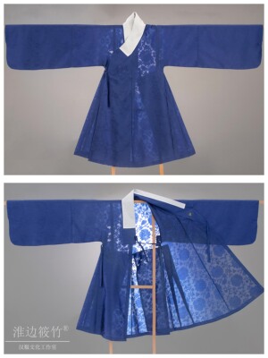 淮边筱竹  明制暗花纱小袖道袍 复原汉服男装长衫传统服饰士庶服