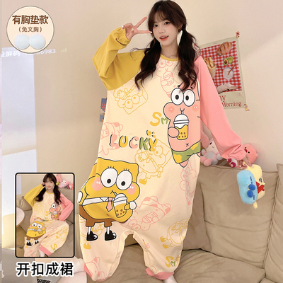 2024年新款纯棉长袖连体睡衣卡通
