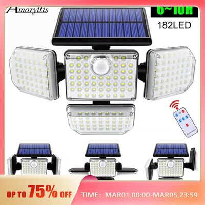 Solar Outdoor Light 182/112 LED Solar Security Flood Lightin