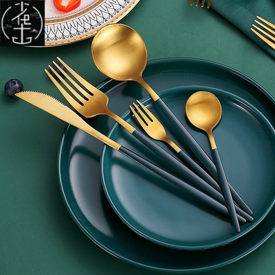 Knife, fork, spoon chopsticks set thin style simple and luxu