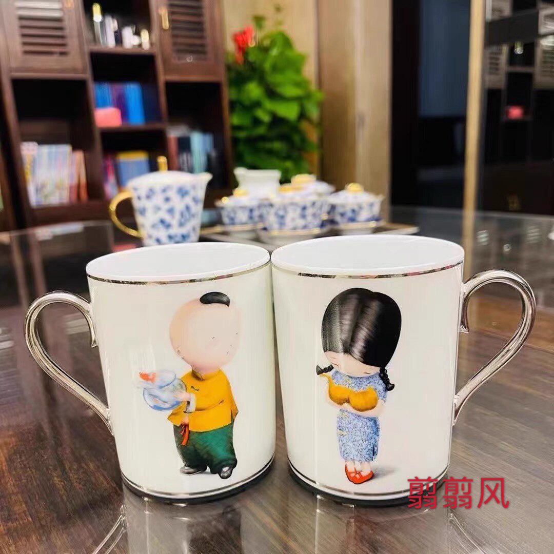 LEGLE法国丽固胡同娃娃马克杯儿童情侣纯色欧式进口中式燕麦杯
