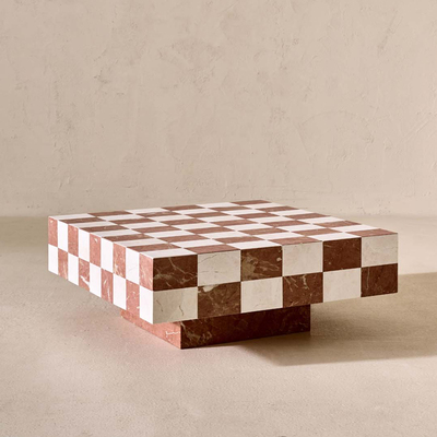 SSS Atelier | Gambit意式极简天然大理石棋盘格茶几设计师款别墅