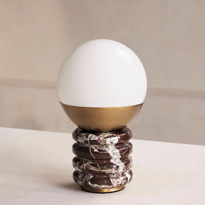 sohohome sylvia轻奢风高级感天然紫罗红大理石客厅台面装饰台灯