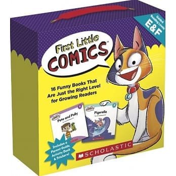 现货英文原版 First Little Comics Parent Pack Levels E&F 16册盒装附CD贴纸学乐连环漫画读物20册 ...