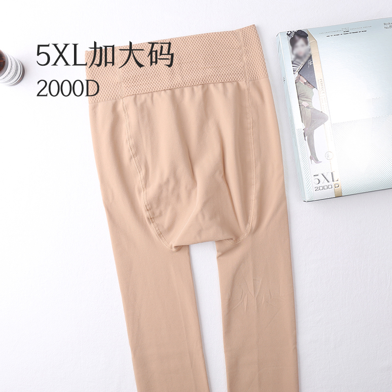 加大码5xl打底裤胖MM富姐裤2000D女秋冬款黑肤色西瓜裆打底袜_虎窝淘