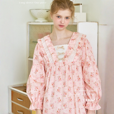 ULLALA韩国乌拉拉纯棉甜美睡裙女