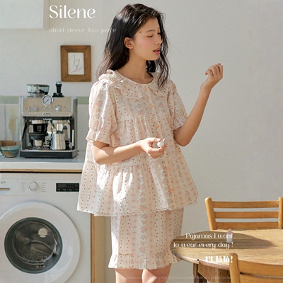 ULLALA甜美减龄风短袖纯棉睡衣女