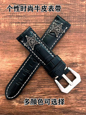真牛皮手表带20222426mm男女