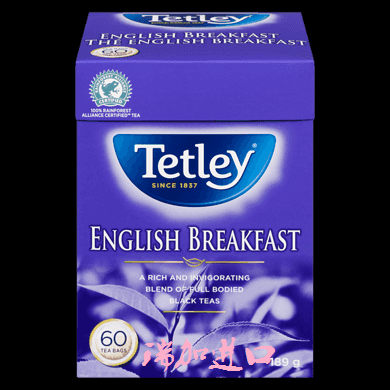 新品包邮加拿大TETLEY泰勒英式早餐茶60茶包189克/盒多种口味可选