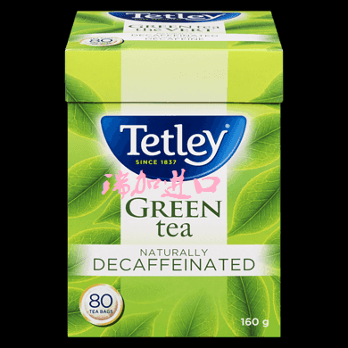 新品包邮加拿大TETLEY泰勒GREEN TEA天然绿茶80包160克不含咖啡因