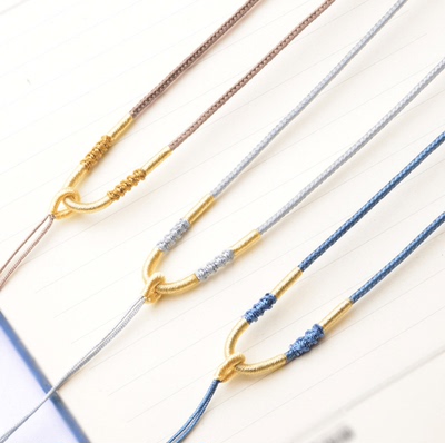 手工编织男女款可调节黄金吊坠