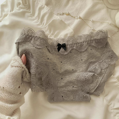 Gooogood Underwear10A抑菌~加长纯棉裆A类甜美复古风蕾丝边女士