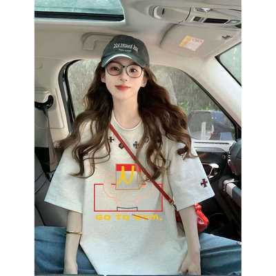 280克重磅双纱纯棉宽松t恤女夏季