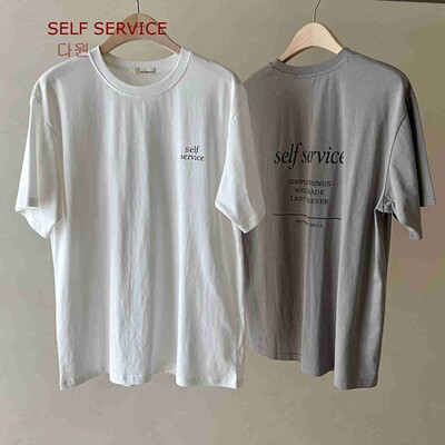 韩国东大门2026秋季新款SELF SERVICE字母圆领短袖T恤