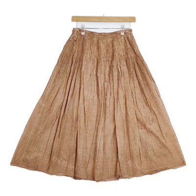 maison de SOIL 印度手工染色褶皱拼接半裙