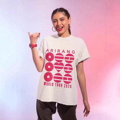 2026年纪念T恤K-popT恤BTS粉丝礼物BTS世界巡演T恤Arirang tee
