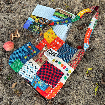 手作拼布包复古风韦雪同款布包