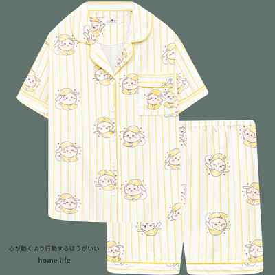 吉伊卡哇纯棉夏季女短袖睡衣