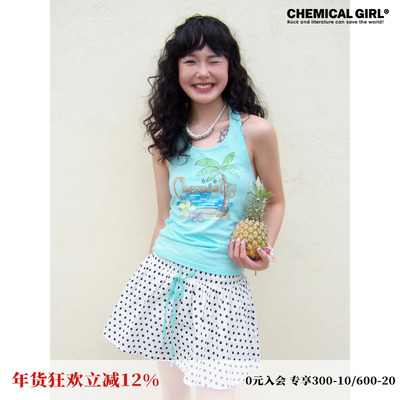 波点蕾丝裙裤女100%棉夏新品