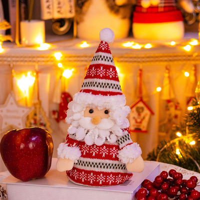 圣诞节装饰品绒布平安果袋子公仔娃娃卡通圣诞礼物袋糖果袋礼品袋