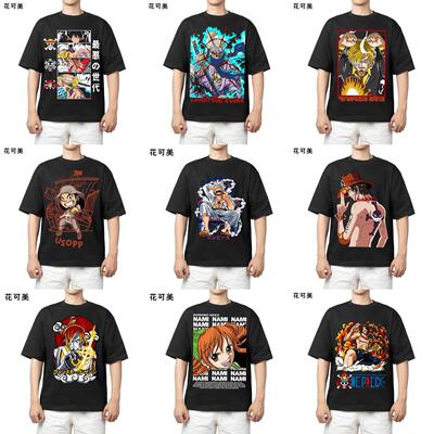 海贼王短袖T恤衣服Monkey D Luffy男二次元日系潮流纯棉One Piece