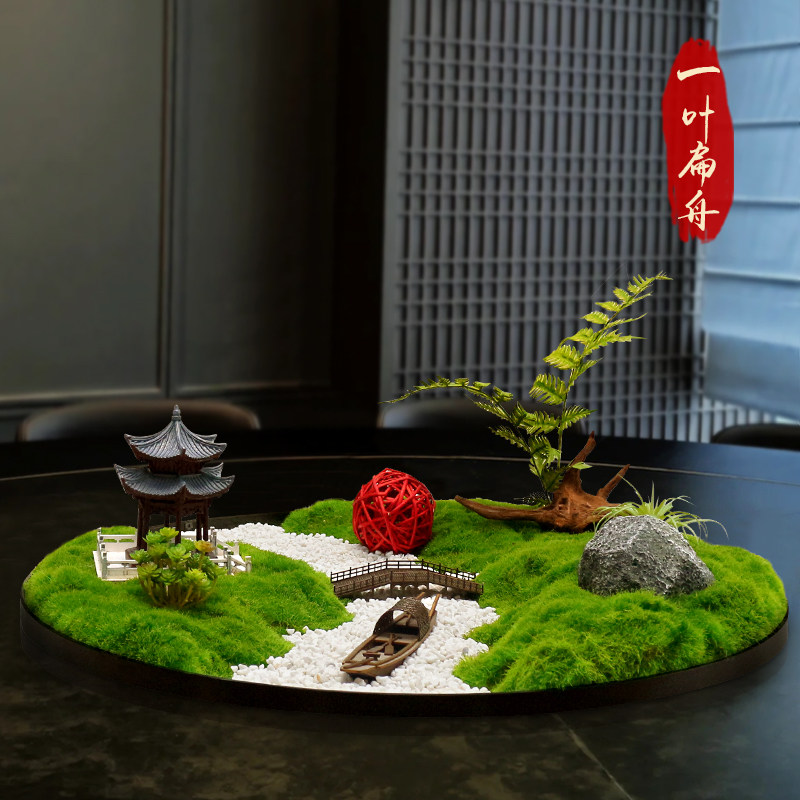 酒店大圆桌中间摆件中式仿真假花电动转盘装饰品包厢餐桌景观摆花