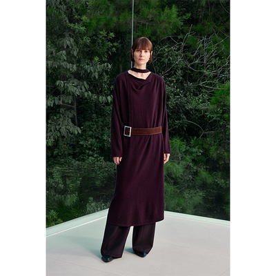 Chicnine | 毛衣连衣裙长款优雅纯色针织高级感套头毛衣裙秋冬季