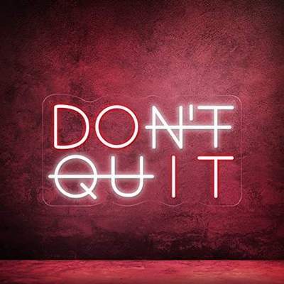 led霓虹灯字母DON'T QUIT发光房间墙壁装饰广告牌挂件