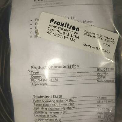 可维修德国 proxitron IKL015.38SA 传感器议价