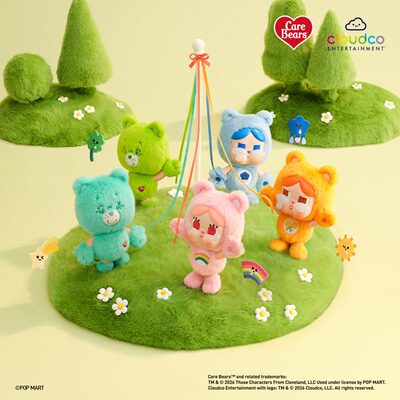 POPMART泡泡玛特CRYBABY × Care Bears系列搪胶毛绒挂件盲盒礼物