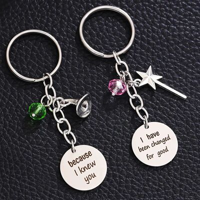 2Pc Wicked the Musical Inspired Keyring Elphaba Glinda Hat