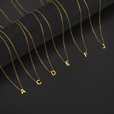 Cazador Minimalist Initial A-Z Letter Necklace for Women