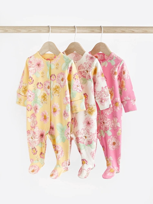 现货进口英国NEXT童装婴儿碎花长袖连体衣宝宝衣服纯棉连身衣爬服