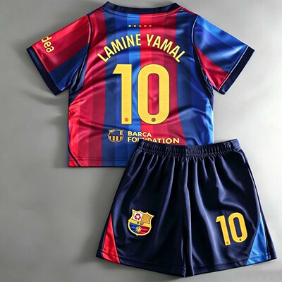 New Barcelona Kids kits GAVI Lewandowski Soccer Jersey