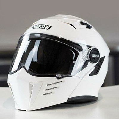 simpson碳纤维复古摩托车揭面盔