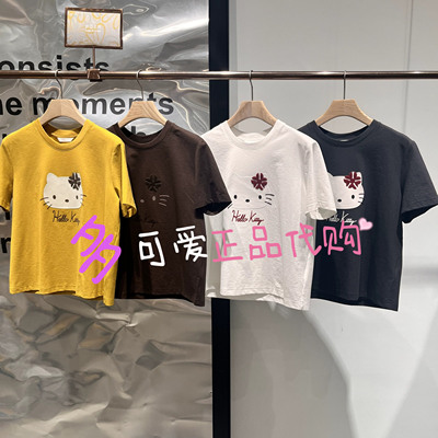 播短袖2026秋季BDT3YD3251新款卡通印花圆领T恤休闲上衣晴软喵屿