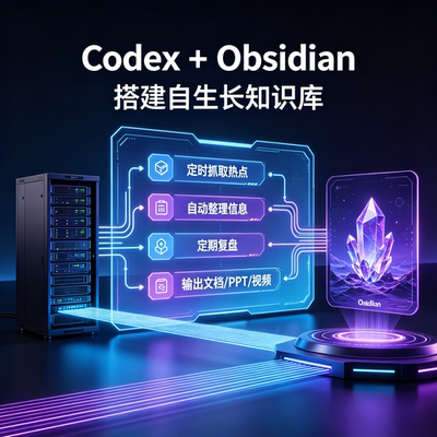 Codex+Obsidian 打造自生长知识库，告别信息过载，赋能AI