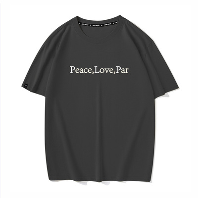 秀洛森山大道摄影师艺术有爱peace love par夏季纯棉短袖T恤男女