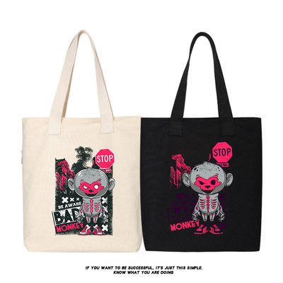 秀洛坏猴子Bad Monkeys周边反战系列单肩斜挎手提包购物袋托特包