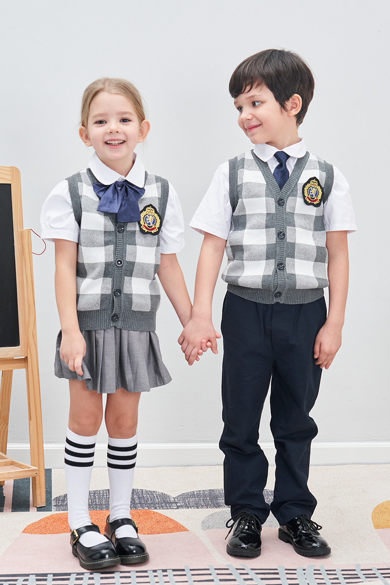 英伦风套装背心校服小学生学院风春夏表演出服幼儿园园服纯棉班服