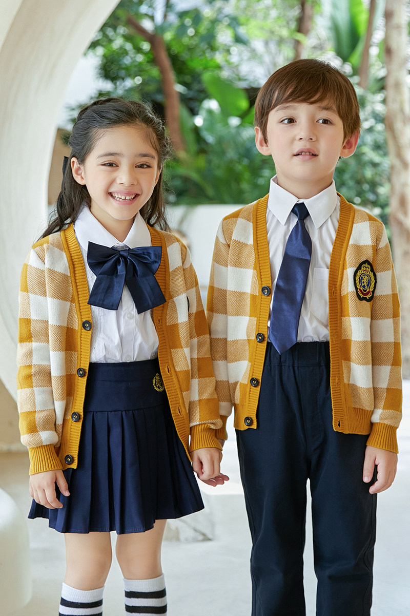 校服套装英伦风春秋装幼儿园园服小学生班服学院风儿童演出服制棉
