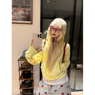 JMJ 美式字母刺绣连帽针织开衫男女春秋宽松休闲百搭毛衣外套